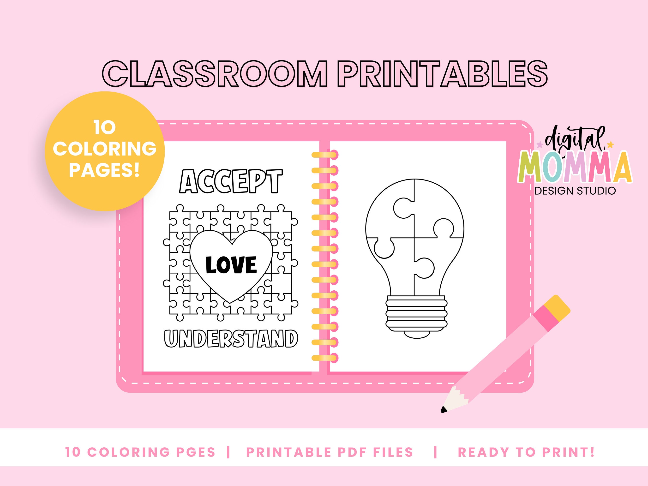 Printable Autism Awareness Coloring Pages, Neurodiversity, Autism ...