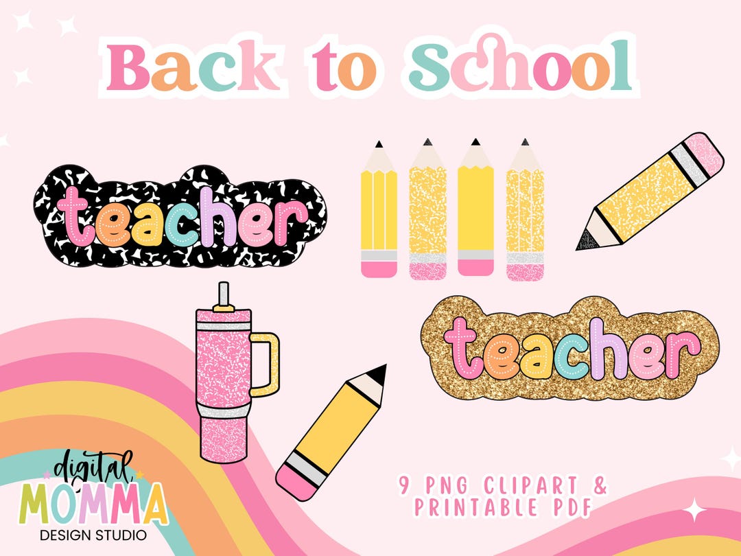 Back to School, Composition Clipart Elements, Bulletin Board Printables ...