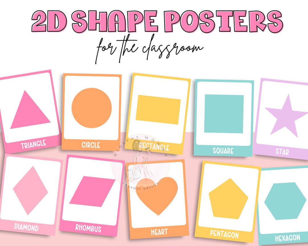 Printable Shape Posters, 2D Shape Poster, Classroom Decor, Classroom ...