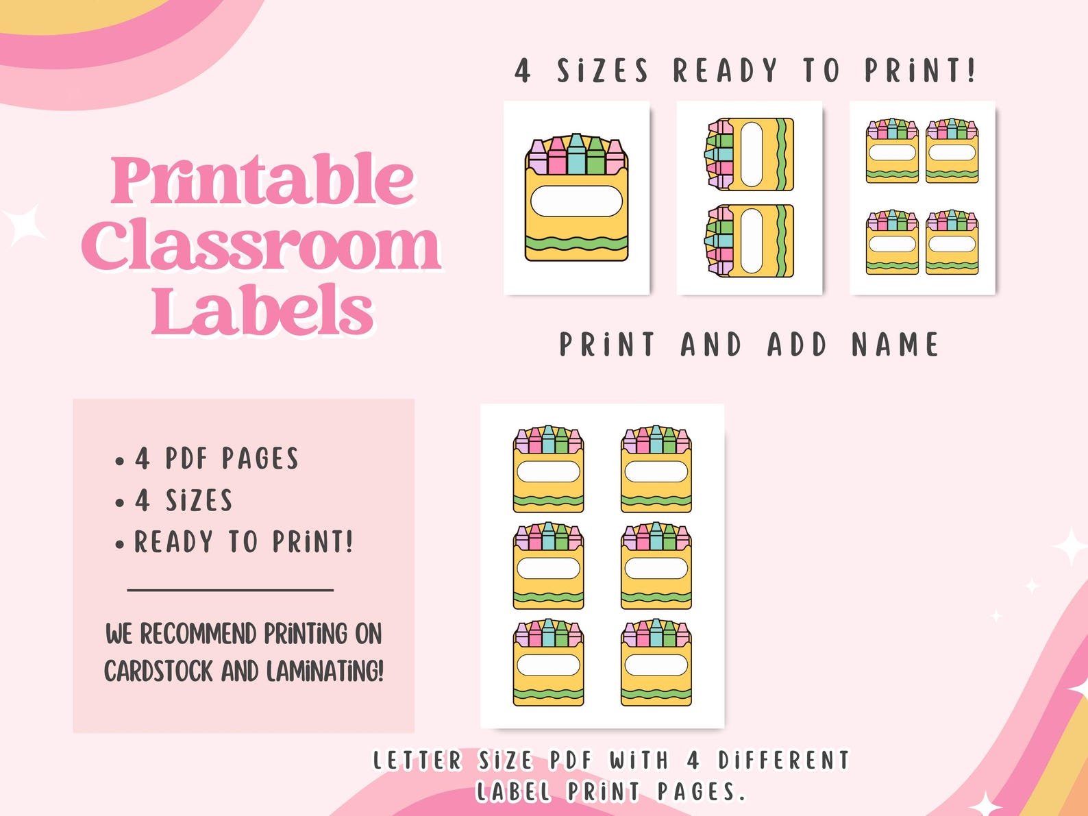 Printable Crayon Box Classroom Label, Name Tag, Cubby Tags, Classroom ...