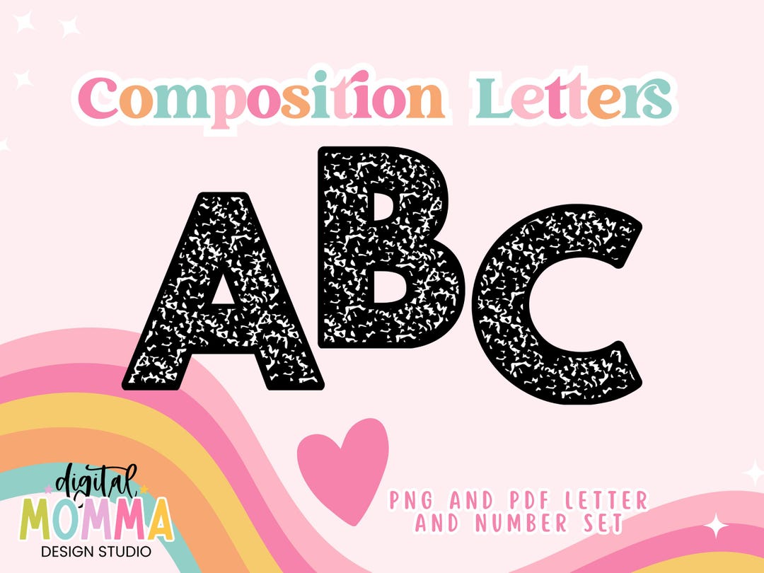 Composition Alphabet, Letters Set, Numbers, Special Characters, Back to ...
