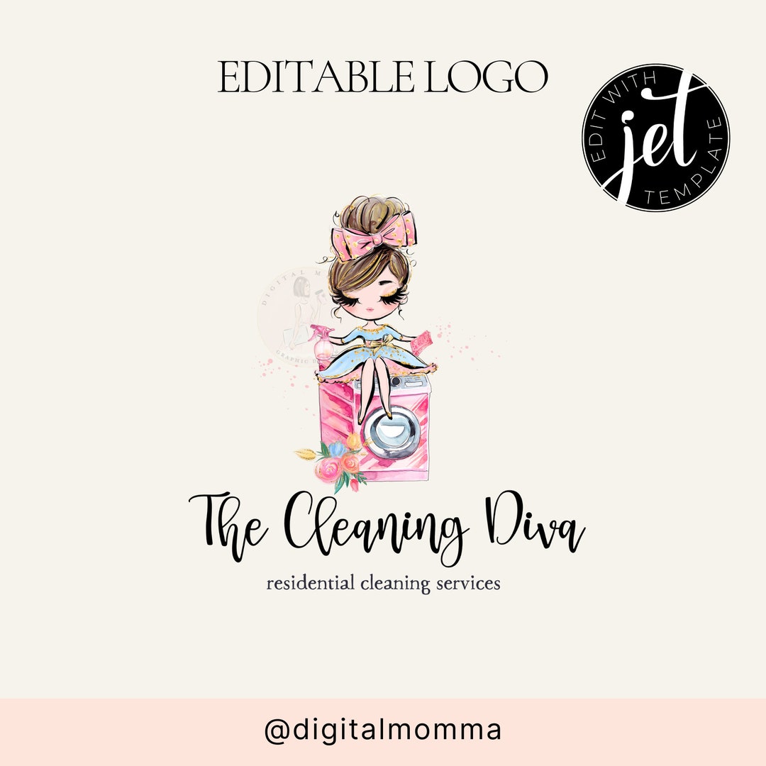 Editable Cleaning Logo Housekeeping Logo Maid Logo Cleaning - Etsy UK