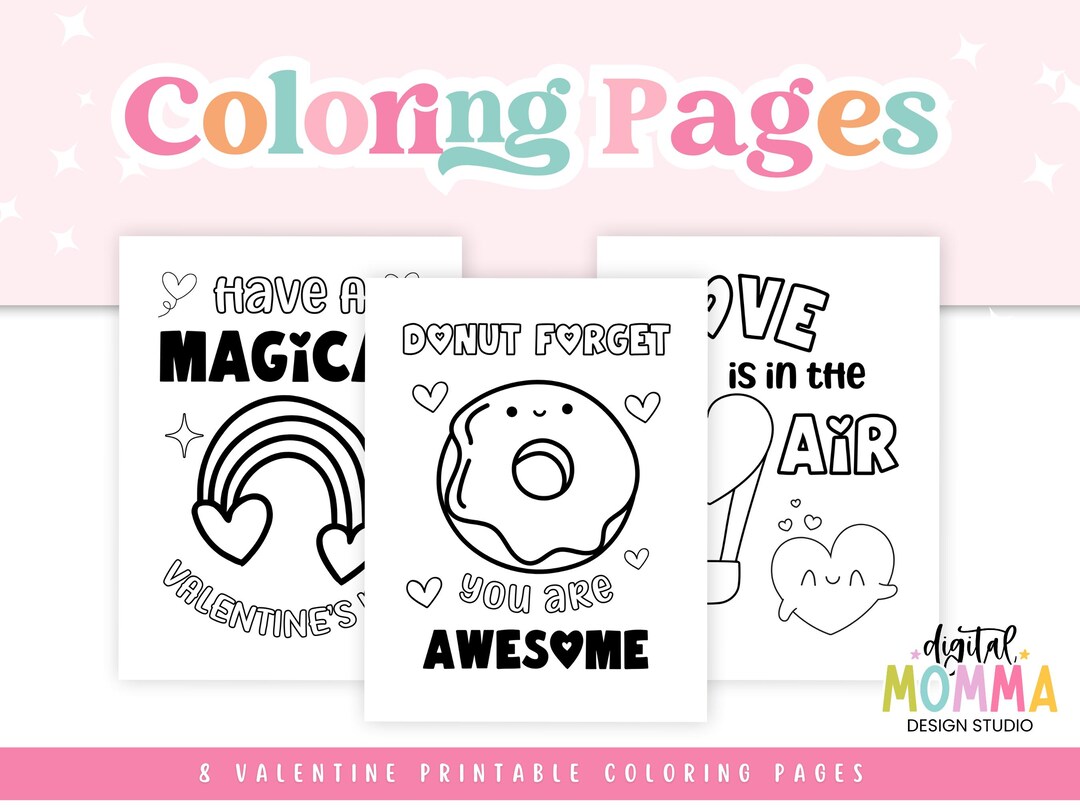 Printable Valentine Coloring Pages, Valentine Activity, Classroom ...