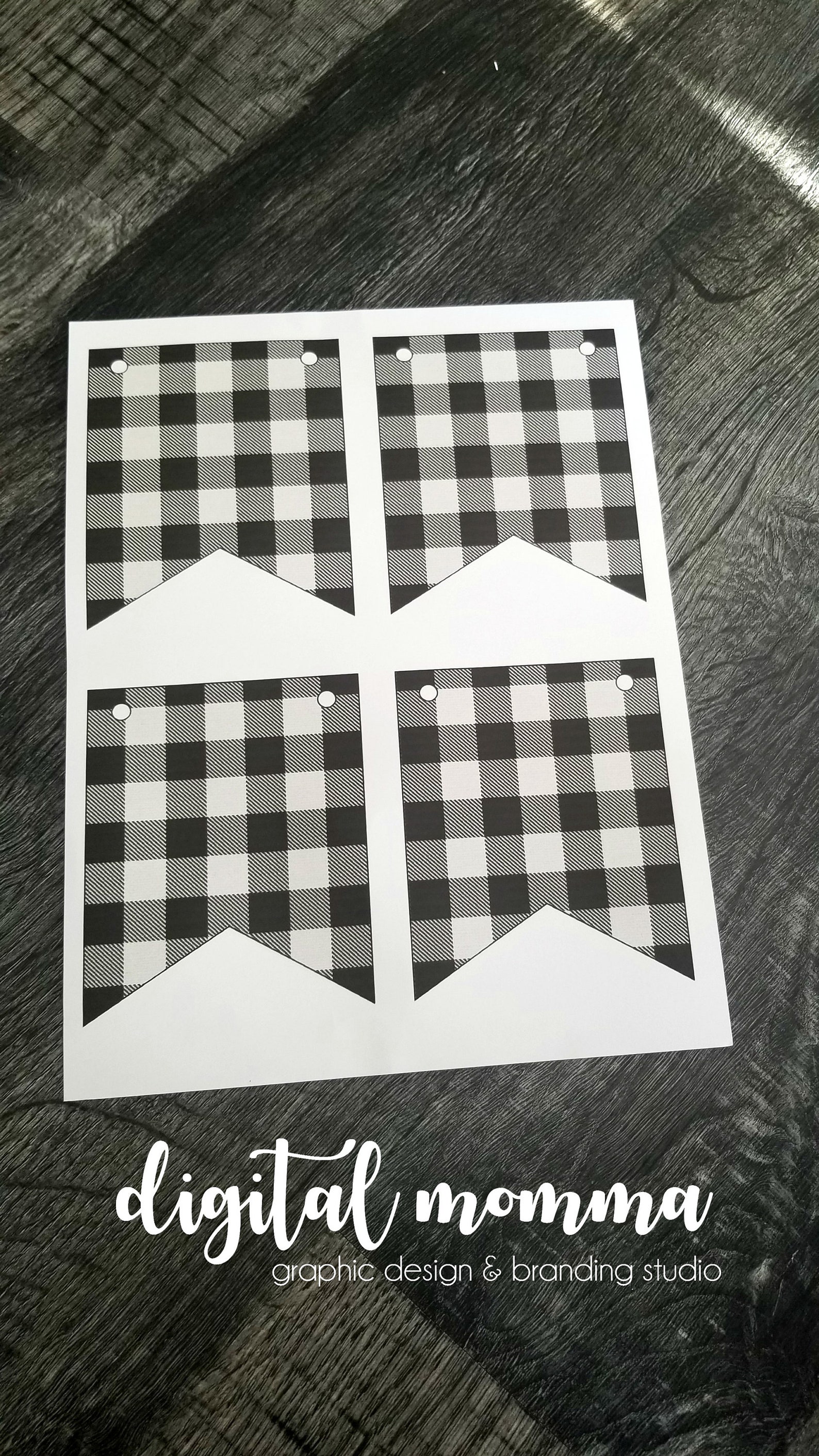 Printable DIY Buffalo Check Plaid Flag Banner Garland .JPG - Etsy