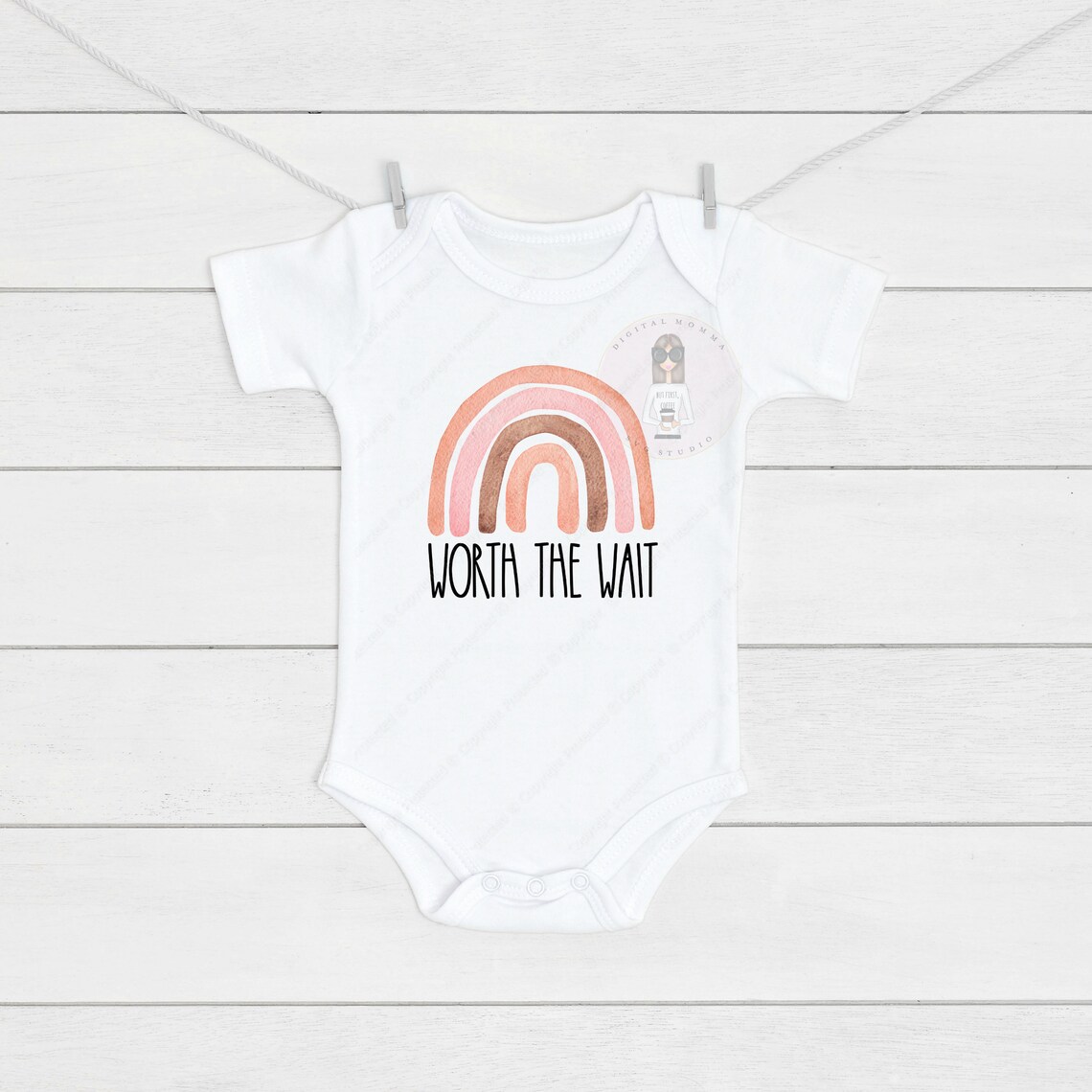Rainbow Baby Sublimation Design New Baby Worth the Wait - Etsy