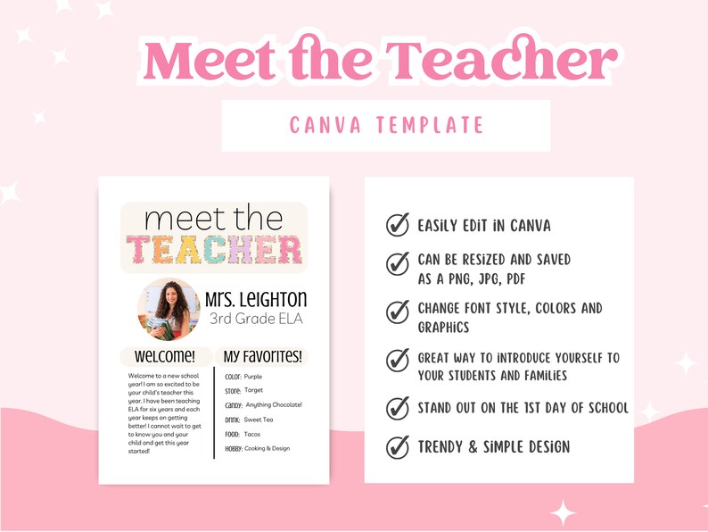 Meet the Teacher Template, Teacher Resource, Editable Meet Teacher ...