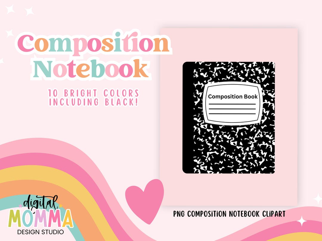 Composition Notebook Clipart, PNG School Clipart, Back to School ...