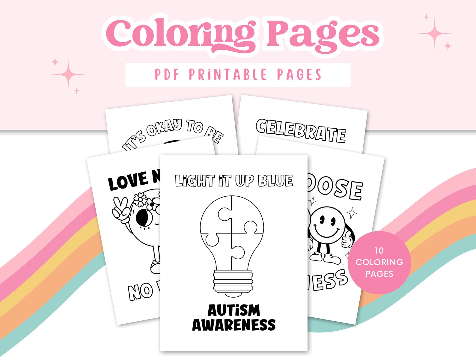 Printable Autism Awareness Coloring Pages, Neurodiversity, Autism ...