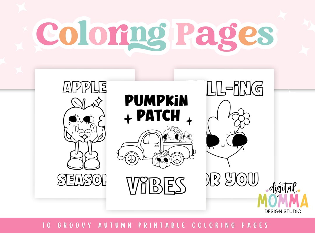 Groovy Autumn, Fall, Thankful Season Coloring Pages, Fall Classroom ...