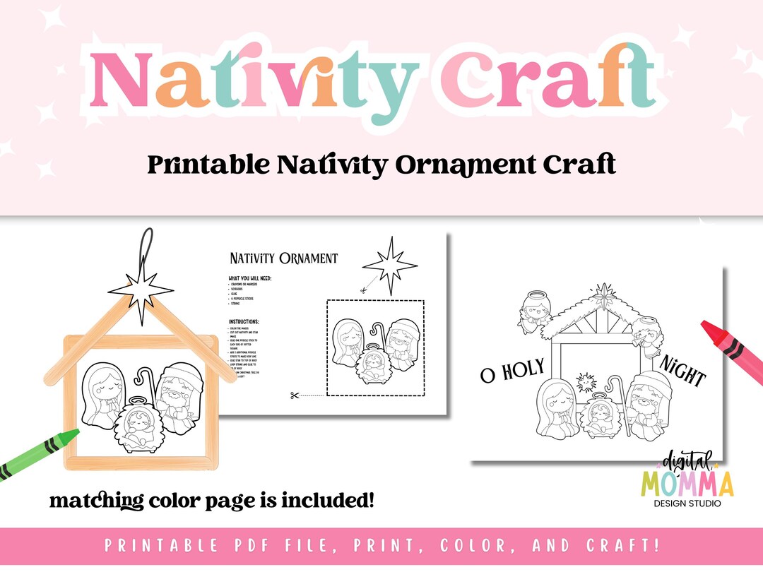 Printable Nativity Ornament Craft, Christmas Craft, Christmas Printable ...
