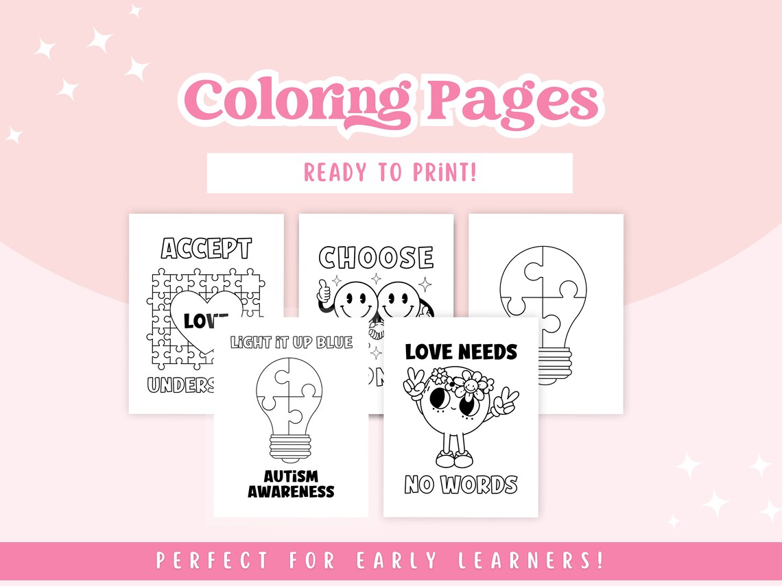 Printable Autism Awareness Coloring Pages, Neurodiversity, Autism ...