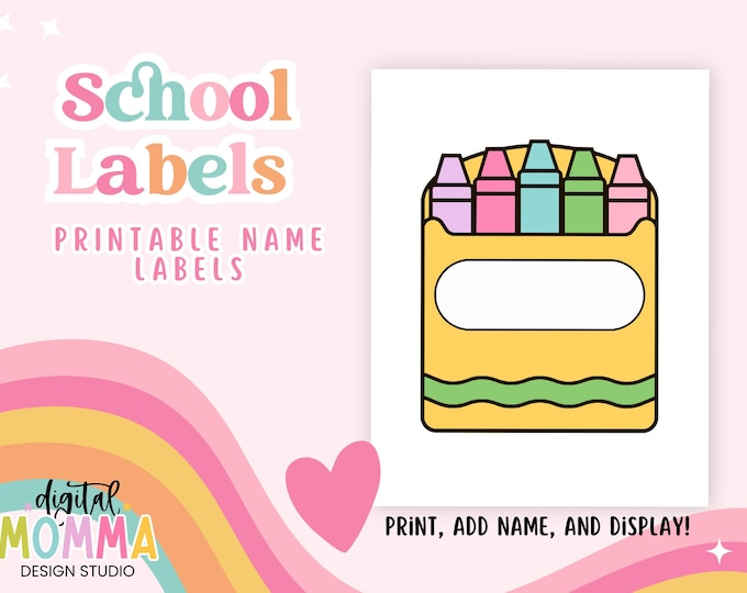 Crayon Cubby Label for Daycare or Prek, Editable in Canva - Etsy Canada