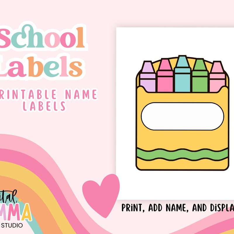 Pencil Box Label Template - Etsy