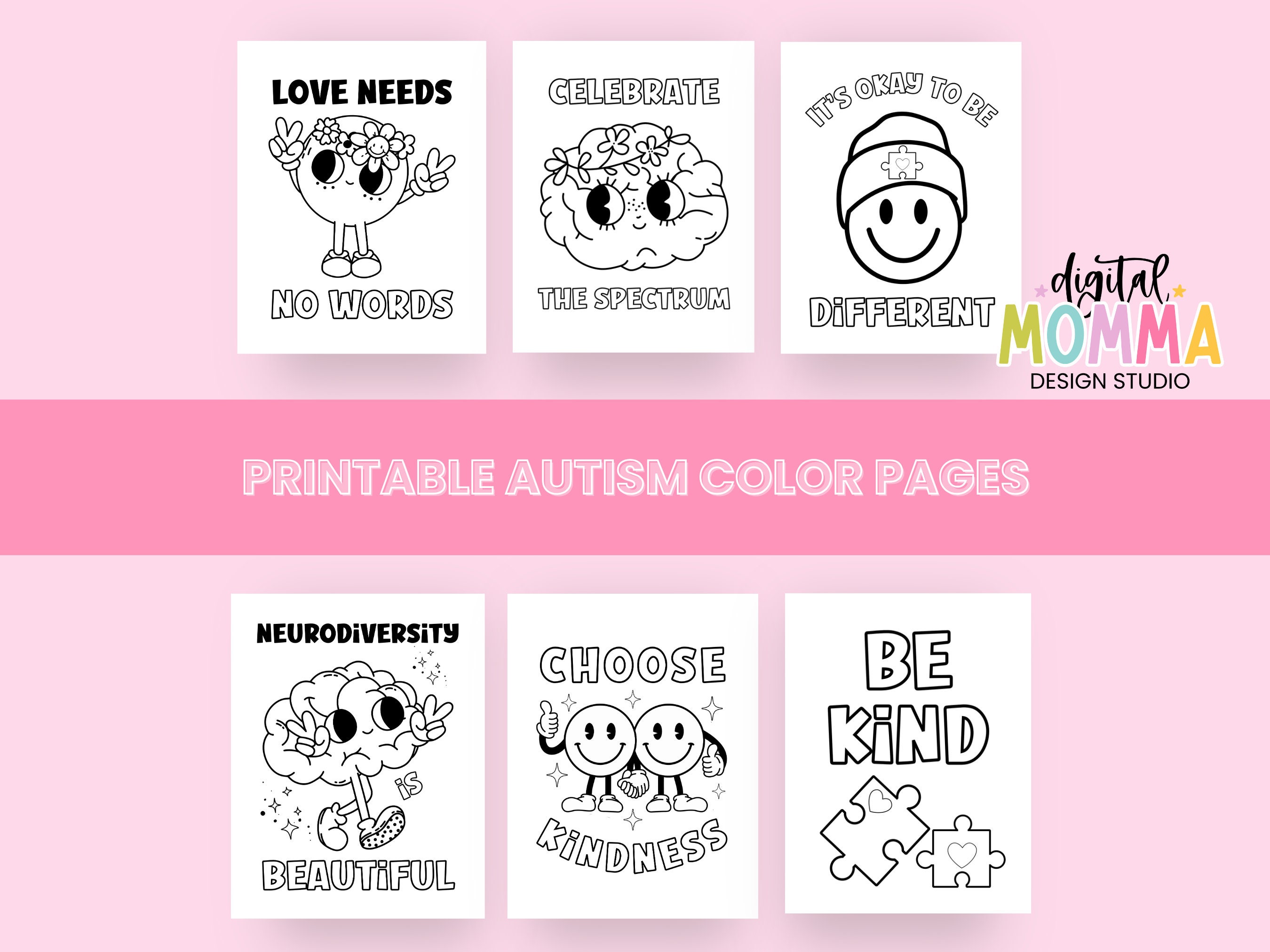 Printable Autism Awareness Coloring Pages, Neurodiversity, Autism ...
