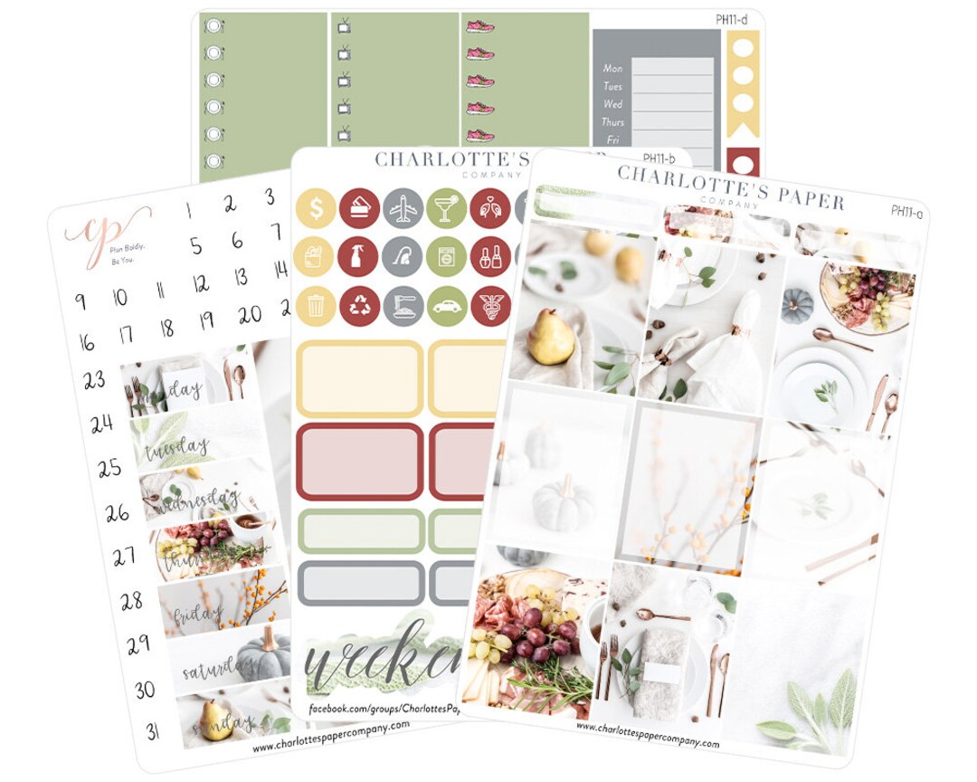 Fall Harvest Erin Condren Planner Sticker Kit, Fall Planner Sticker ...