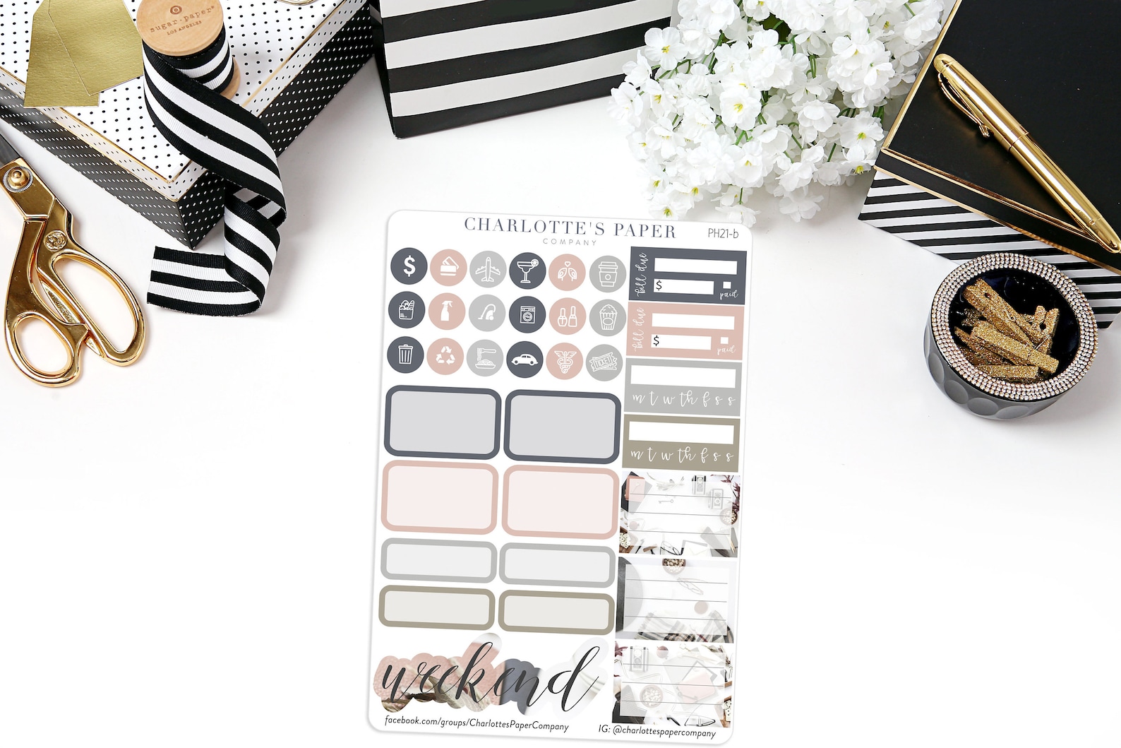 Winter Luxe Erin Condren Planner Sticker Kit Plaid Sticker - Etsy