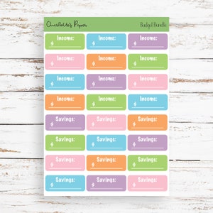 10 Page Budget Bundle for Planners, Savings Tracking Stickers, 750 ...