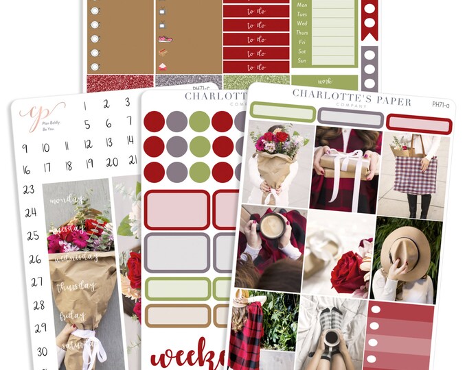 Cozy Winter Planner Sticker Kits, Holiday Planner Stickers, Erin ...