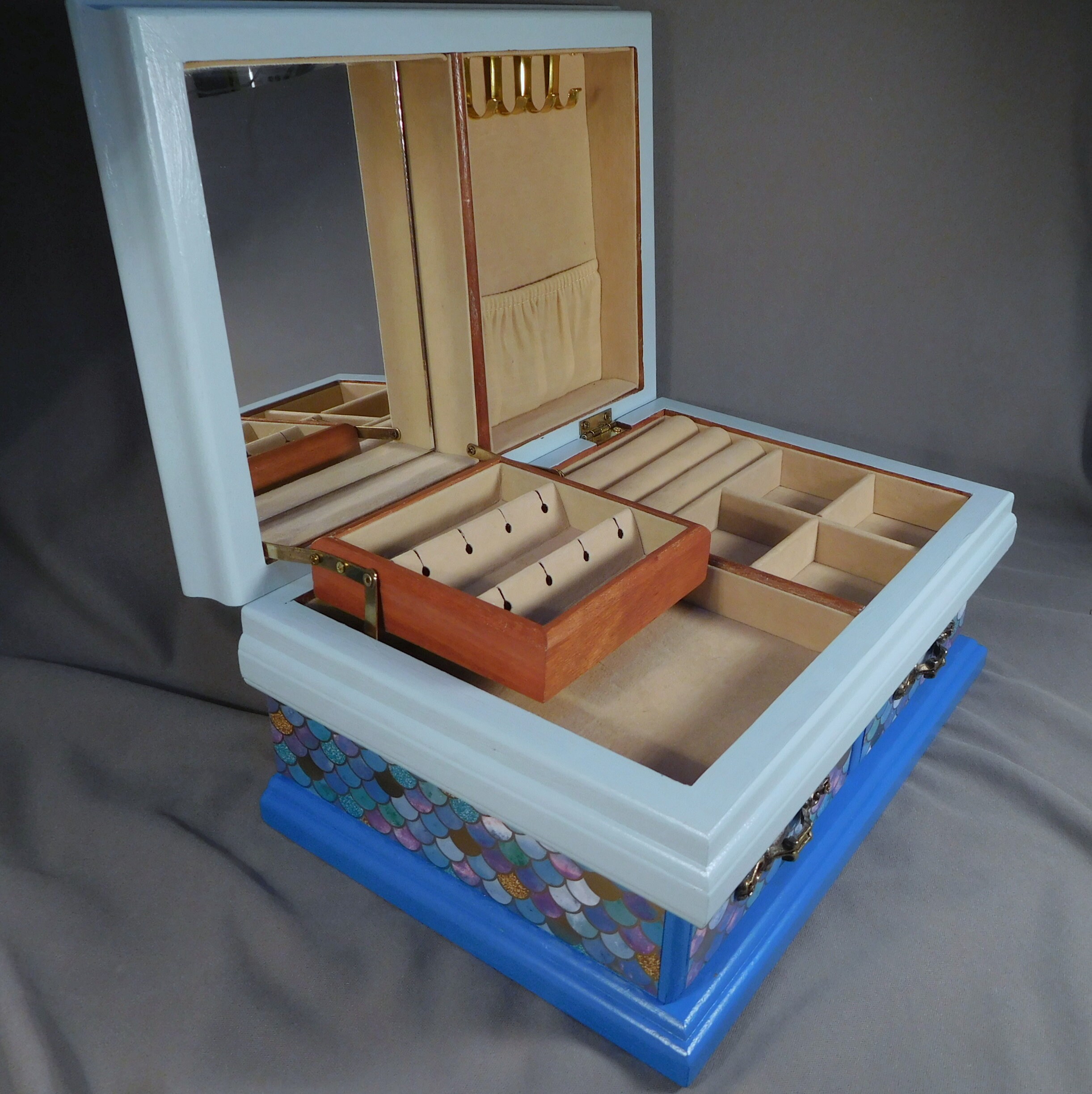 Jewelry Box Coastal Beach Chest Vintage Nautical Ocean Mermaid's ...