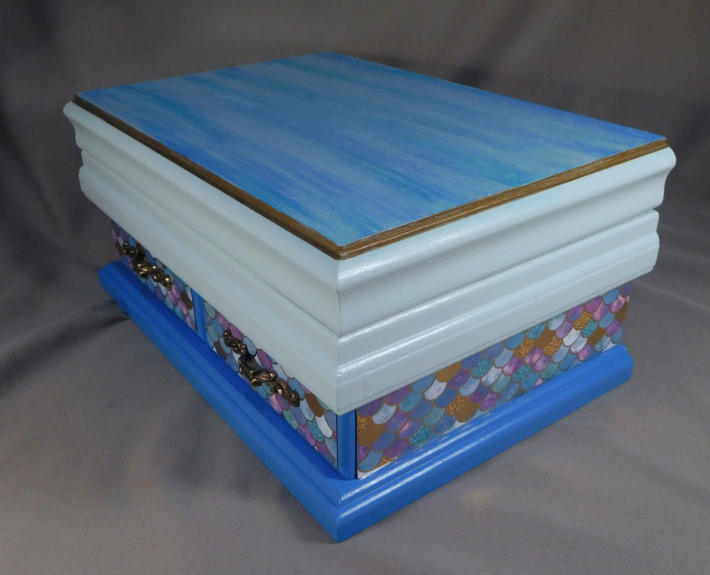 Jewelry Box Coastal Beach Chest Vintage Nautical Ocean Mermaid's ...