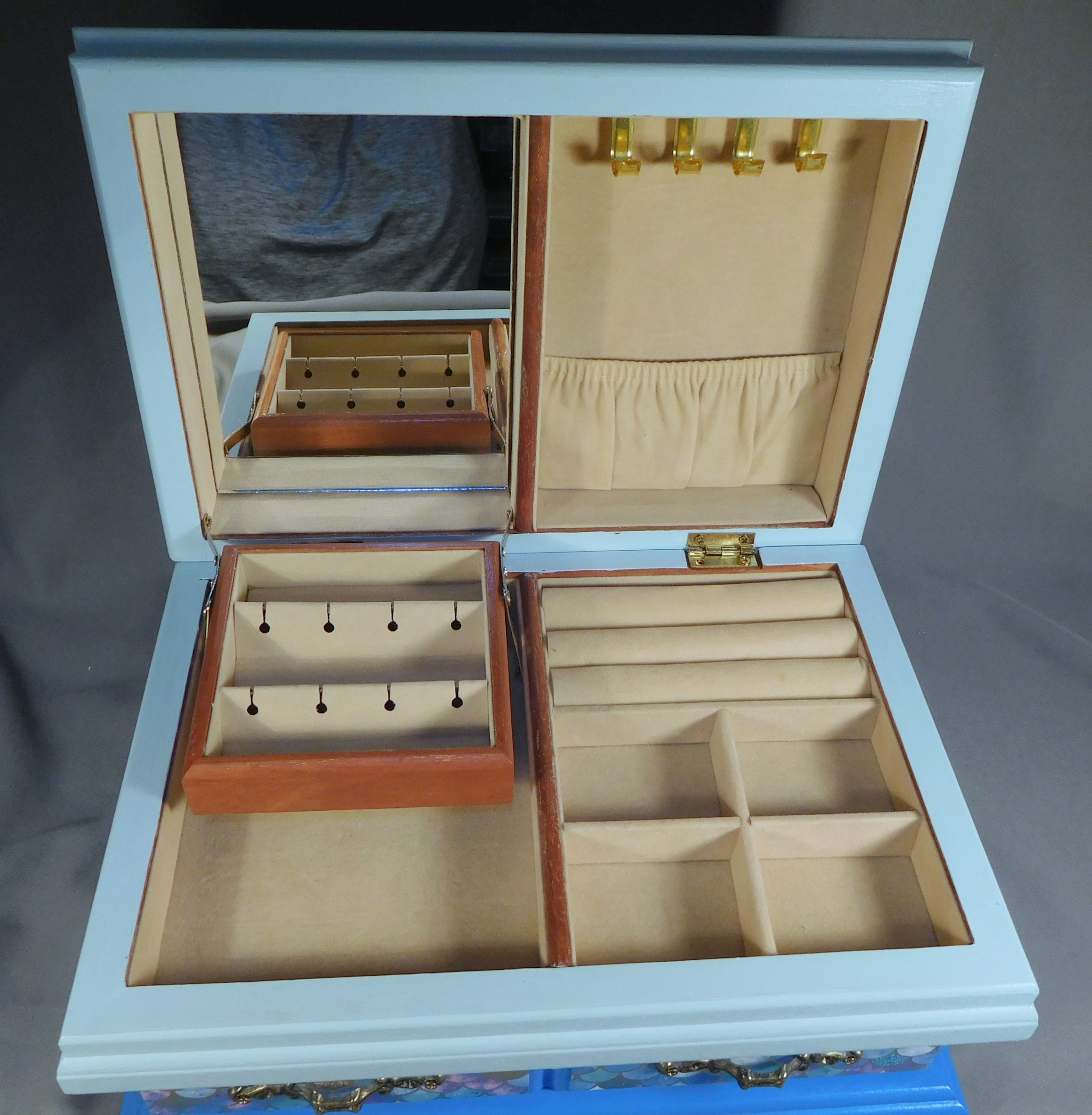 Jewelry Box Coastal Beach Chest Vintage Nautical Ocean Mermaid's ...