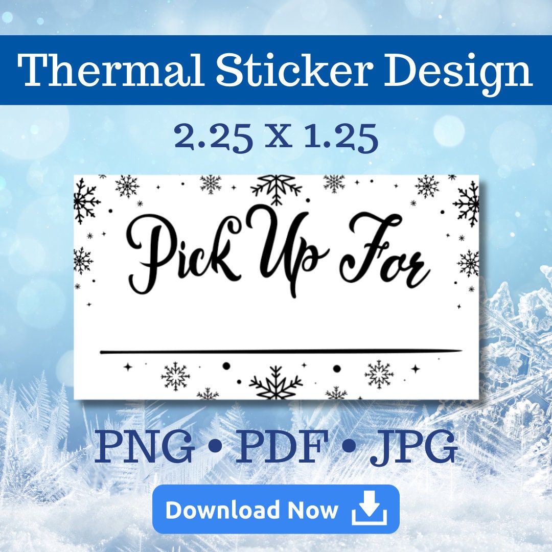 Snowflake Design Pick up Stickers for Thermal Printers PNG | Order ...