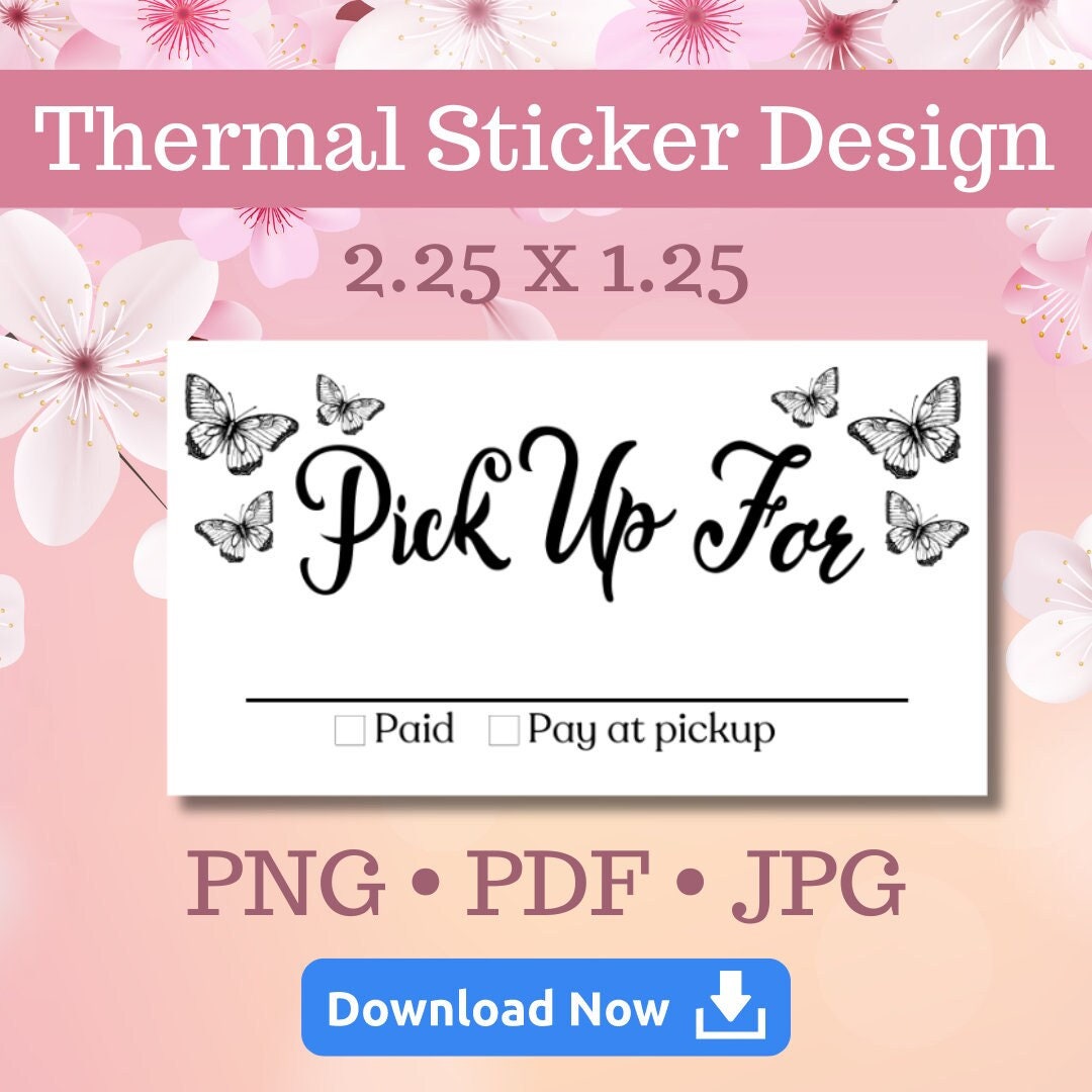 Spring Butterfly Pick up Stickers for Thermal Printers PNG | Porch ...