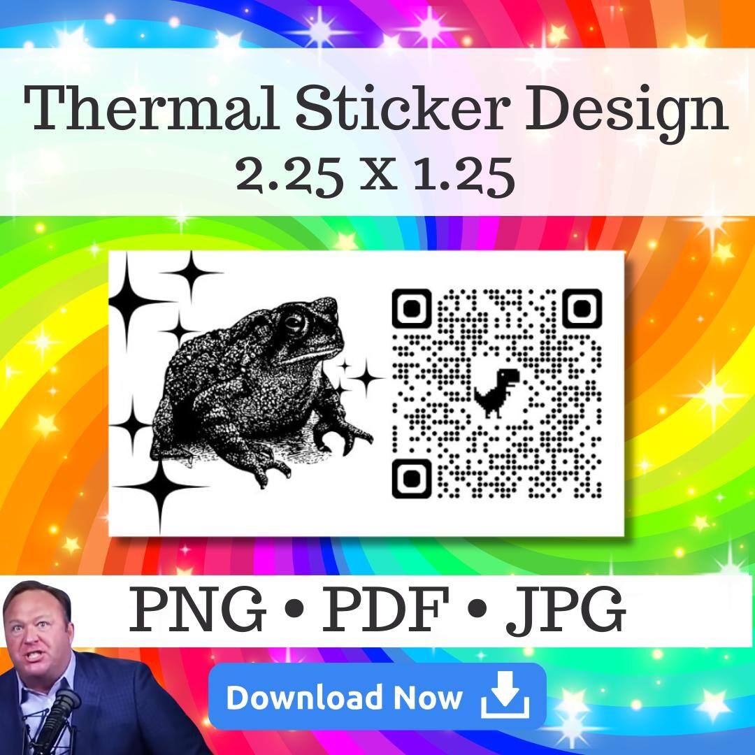 Funny Annoying Political Frog QR Code Sticker PNG | Rick Roll Prank ...