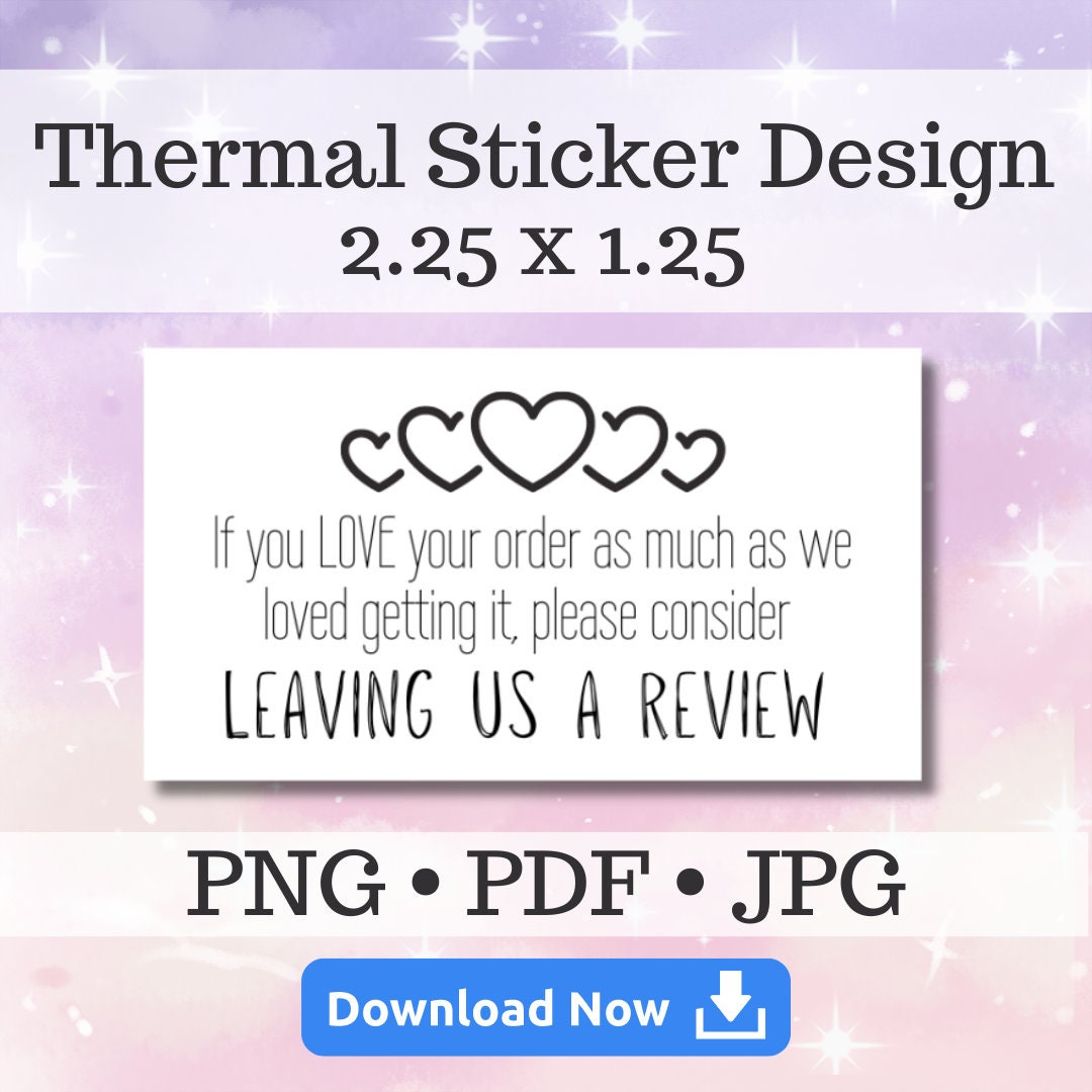 Please Leave A Review Pick up Stickers for Thermal Printers PNG ...