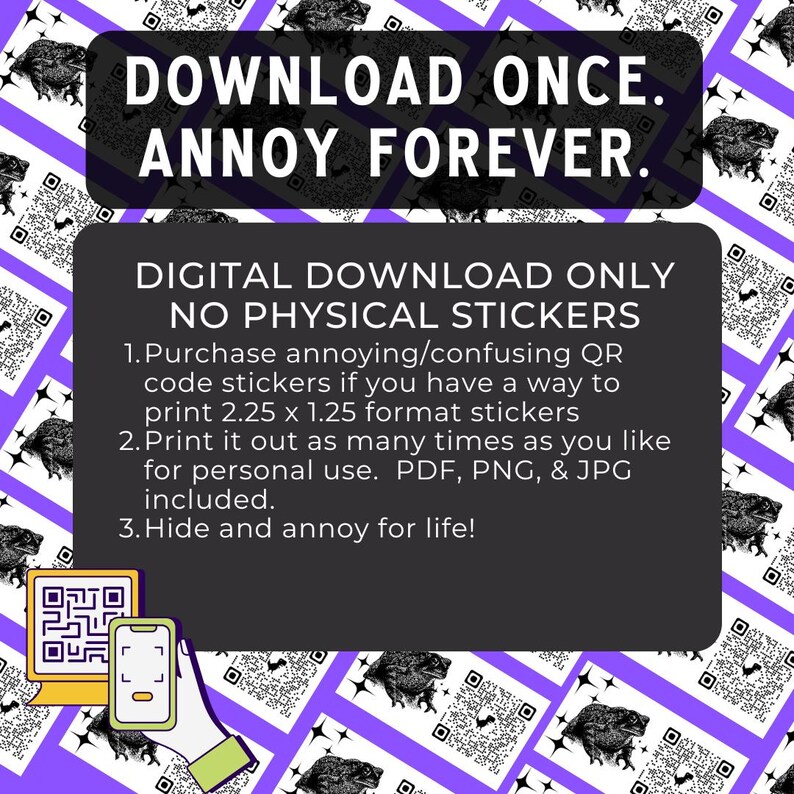 Funny Annoying Political Frog QR Code Sticker PNG | Rick Roll Prank ...
