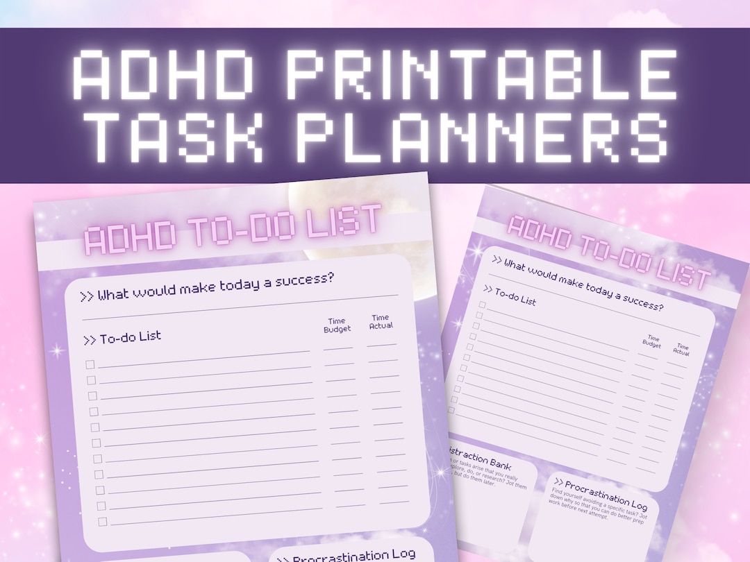 ADHD Printable To-do List Page Daily Planner Sheet Undated With Note ...
