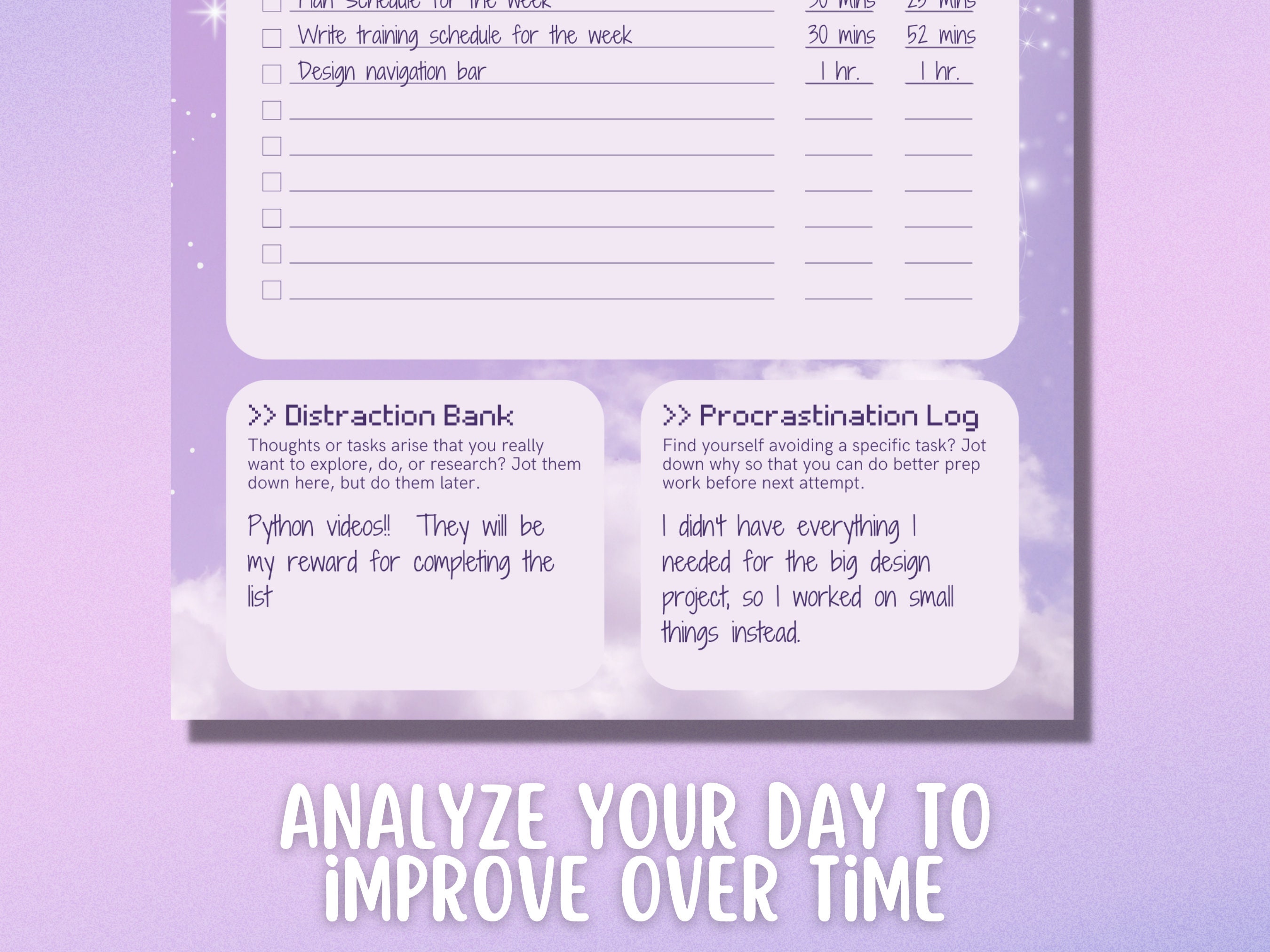 ADHD Printable To-do List Page Daily Planner Sheet Undated With Note ...