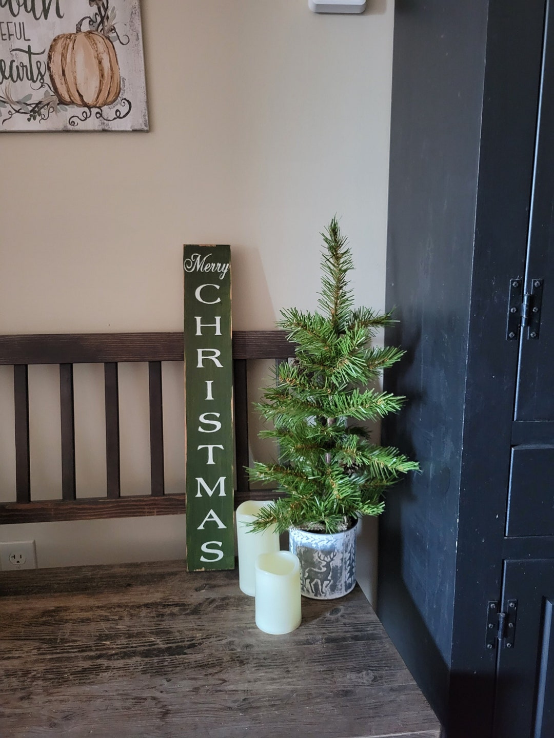 Merry Christmas Wood Sign, Farmhouse Sign, Holiday Decor, Rustic Merry ...
