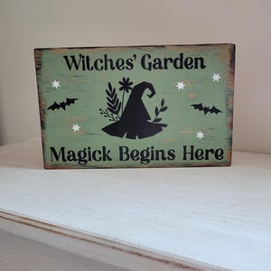 Primitive Green Witch Magic Garden Sign - Etsy