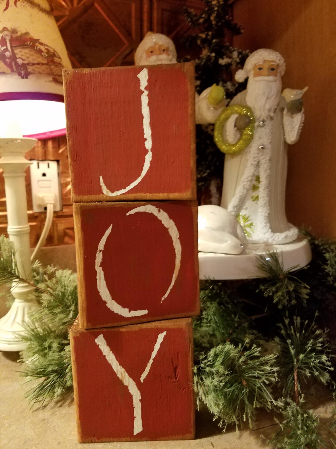 Joy Block Sign, Mantle Shelf Decor, Joy Reversible Christmas Block Sign ...