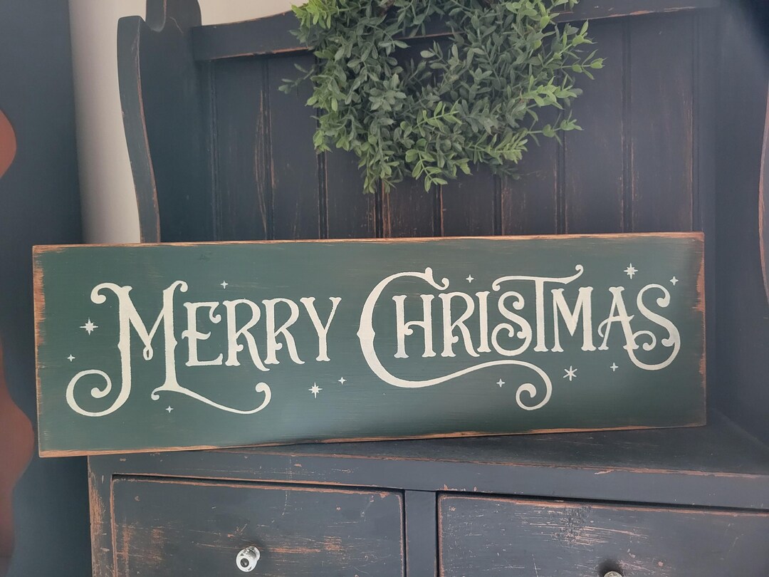 Primitive Merry Christmas Sign - Etsy