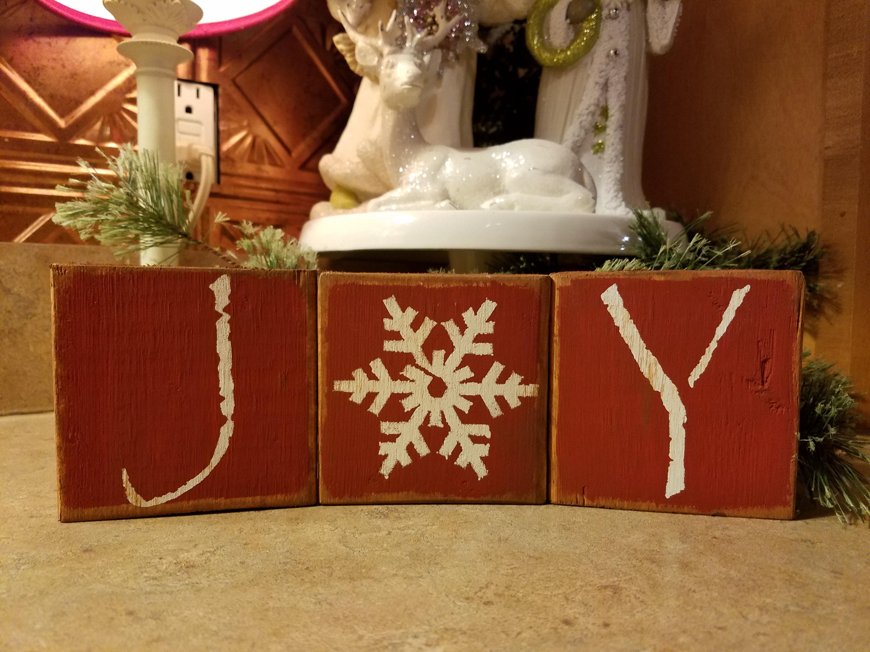 Joy Block Sign, Mantle Shelf Decor, Joy Reversible Christmas Block Sign ...