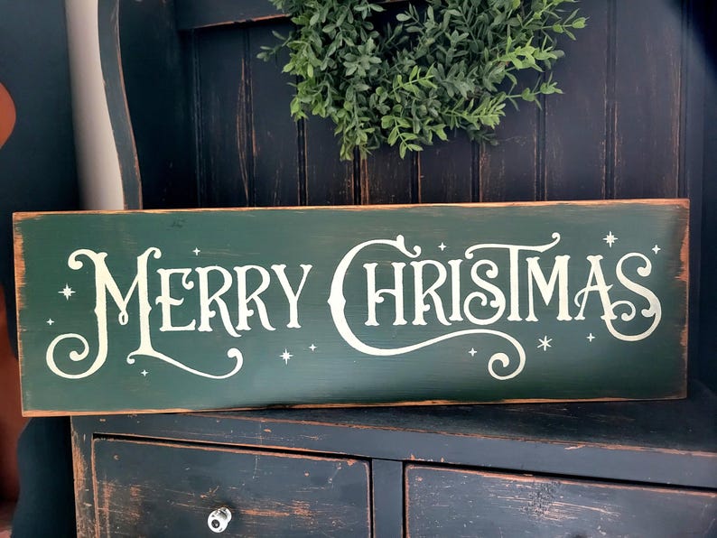 Primitive Merry Christmas Sign - Etsy