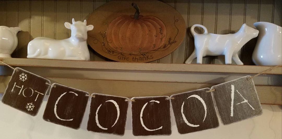 Hot Cocoa Banner, Christmas Cocoa Sign, Hot Cocoa Bar Decor, Winter ...