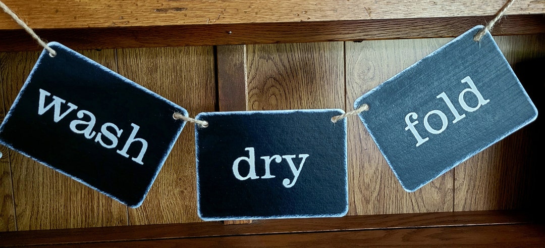 Laundry Room Banner Garland Bunting Sign Wash Dry Fold - Etsy