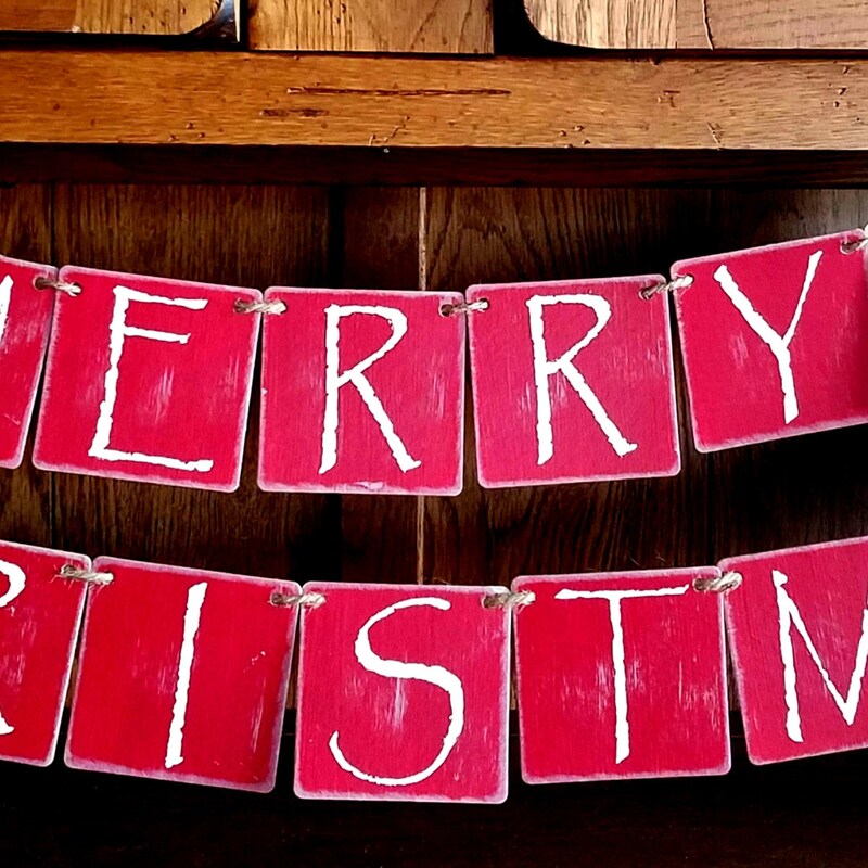 Merry Christmas Banner - Etsy