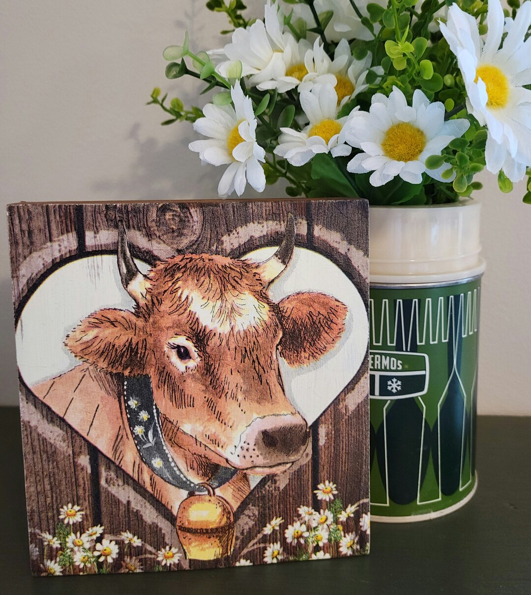 Farmhouse Cow Sign, Kitchen Cow Decor - Etsy