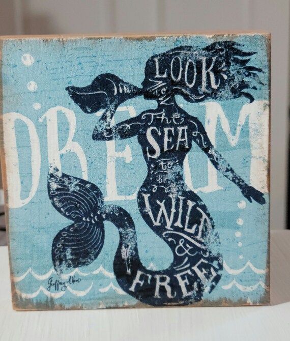 Mermaid Sign Beach Mermaid Wood Sign Mermaid Decor - Etsy