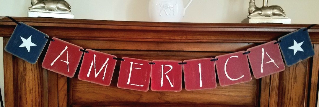 America Banner, 4th of July Banner, America Sign, Patriotic Decor ...