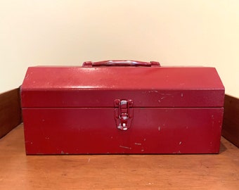 Red metal box | Etsy