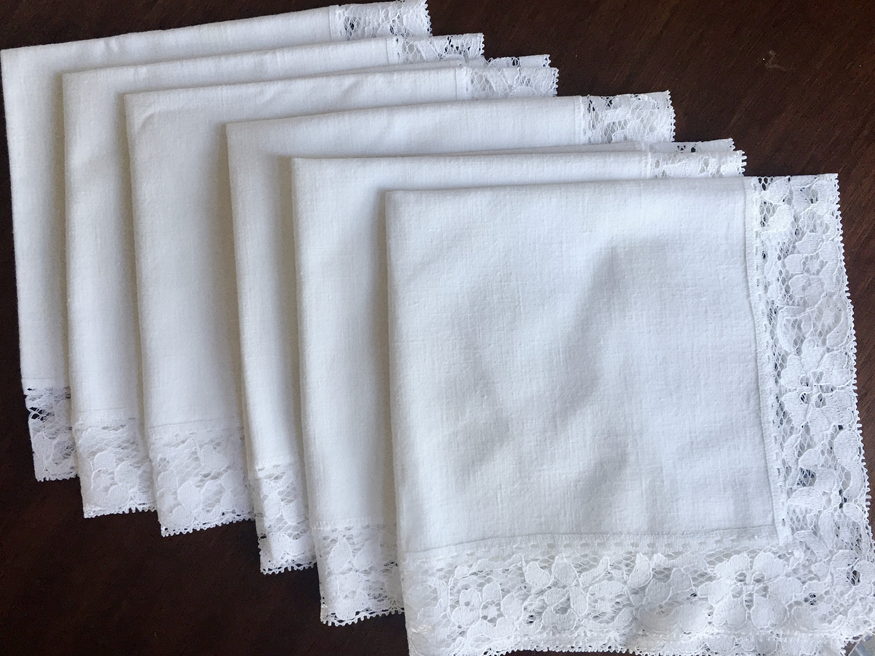 Linen Lace Napkins Set Of 6 White Dinner Napkins 16 Inch Cottage Farmhouse Table Linens linen-lace-napkins-set-of-6-white-dinner-napkins-16-inch-cottage-farmhouse-table-linens