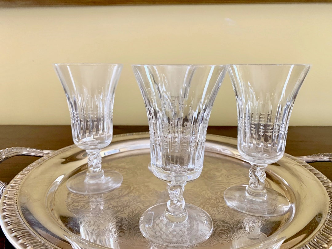 Tiffin Franciscan Crystal Cordials, Set of 3 Cut Crystal Brighton Juice ...