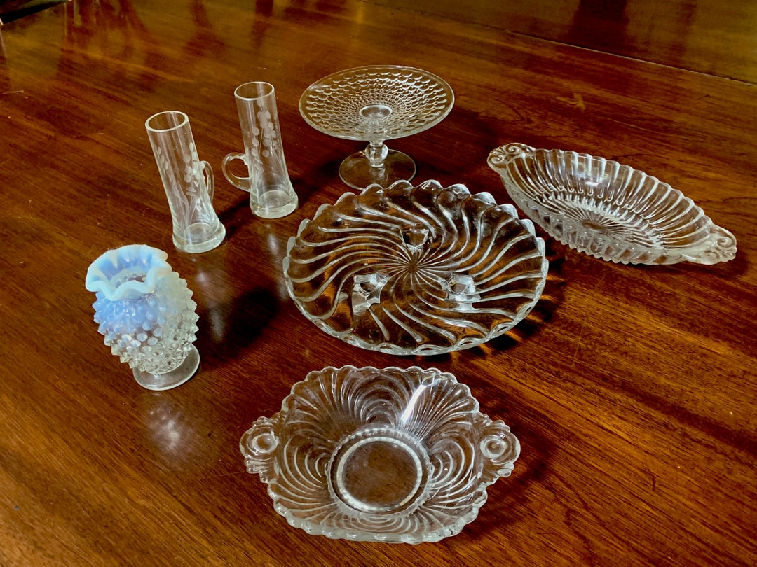 Depression Clear Glass Collection Small Glass Compotes - Etsy