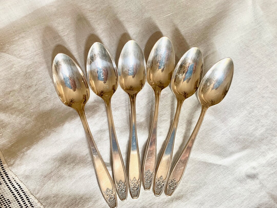 Lady Doris Silver Plate Teaspoons, Set of Six Art Deco Teaspoons, Mix ...