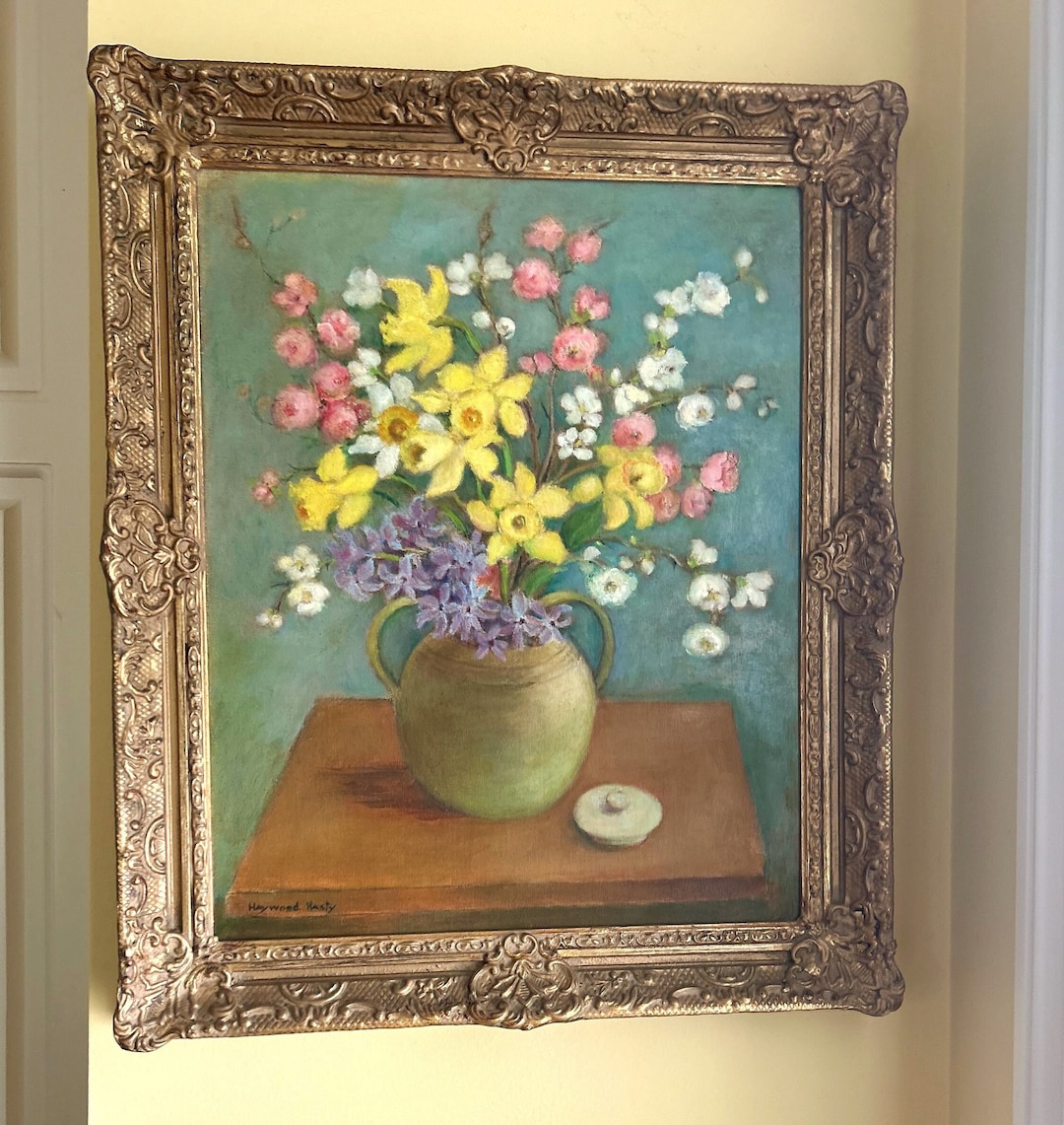 Mid Century Still Life Gold French Frame, 1960's Oil Painting Floral ...